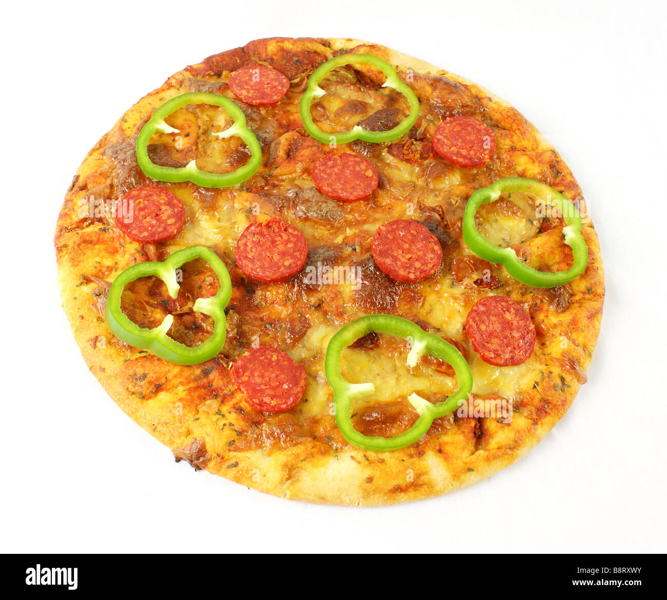 Pepperoni pizza on a white background Stock Photo - Alamy