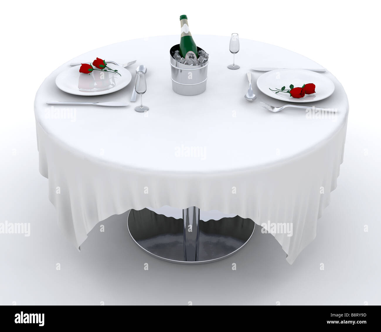 Romantic dinner setting for two Stock Photo - Alamy