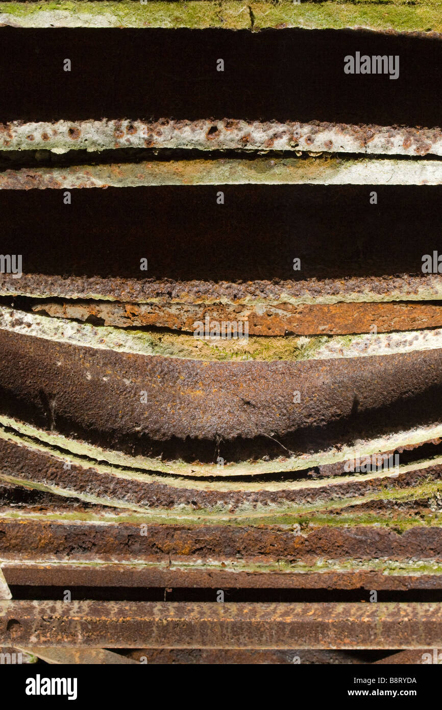 Old rusty metal sheets bended Stock Photo - Alamy