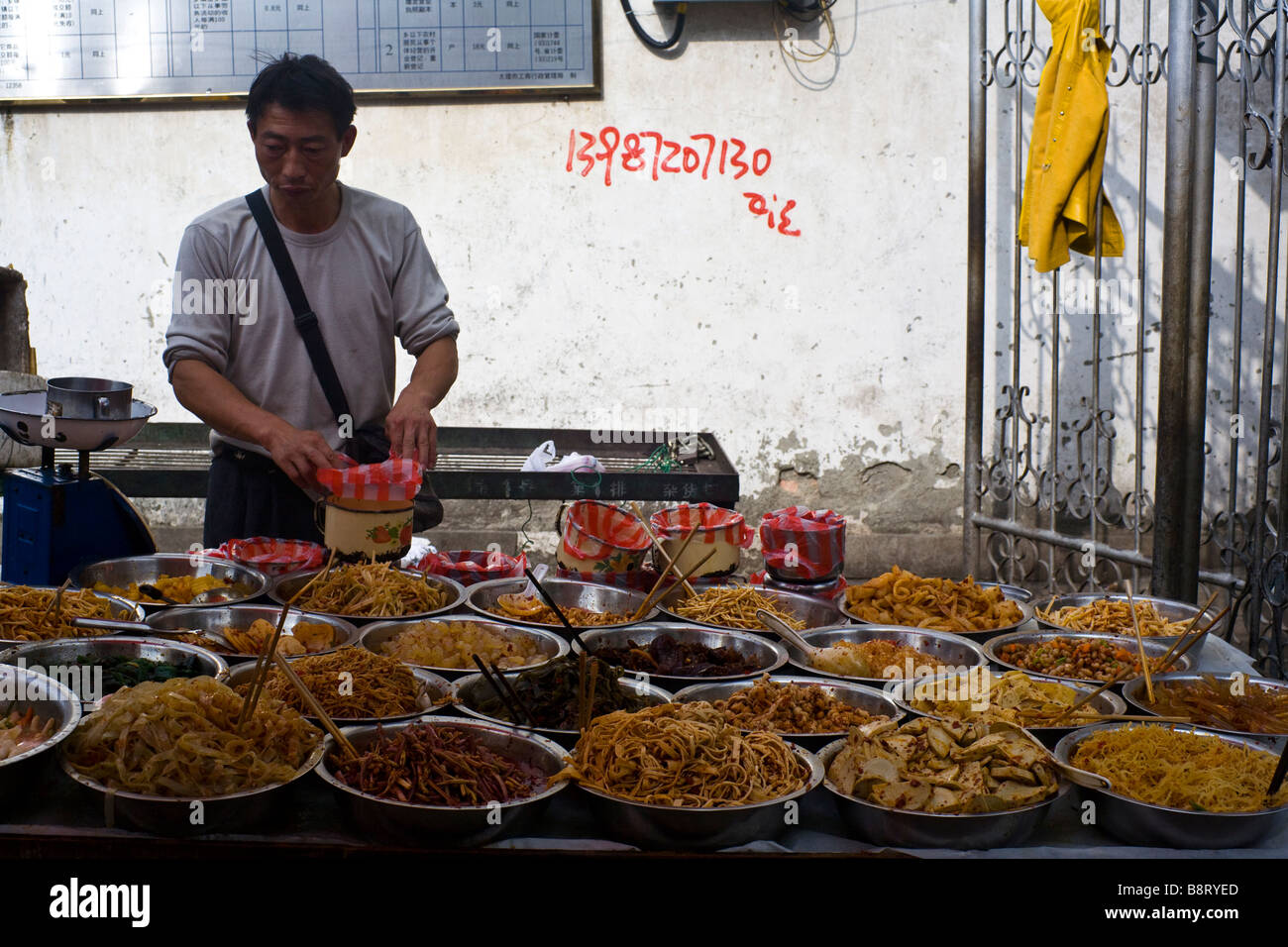 "Xiaochi" chinese snacks buffet at the market of Dali, Yunnan province ...