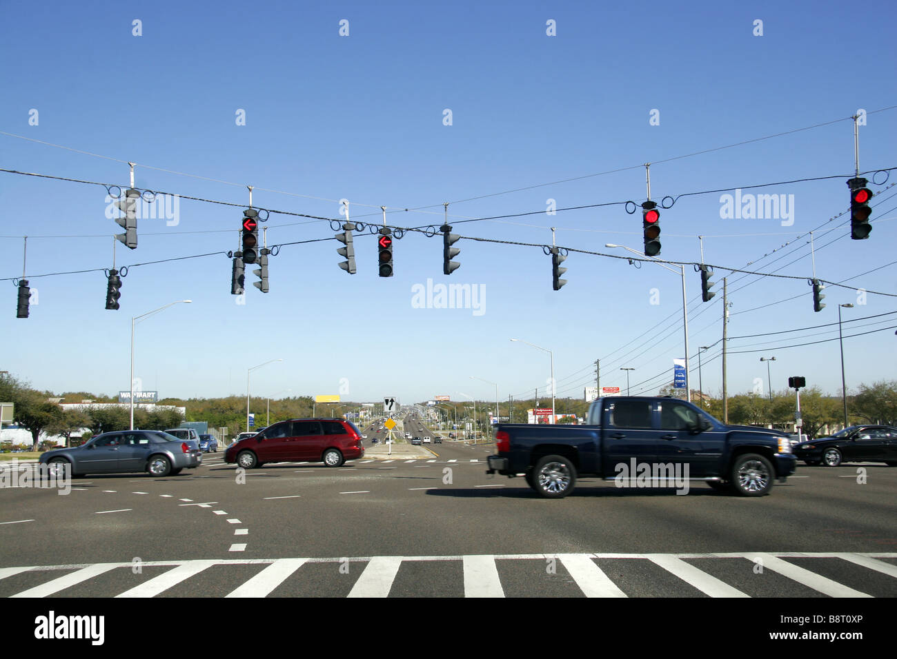 Traffic junction Route 19 Florida USA Stock Photo - Alamy