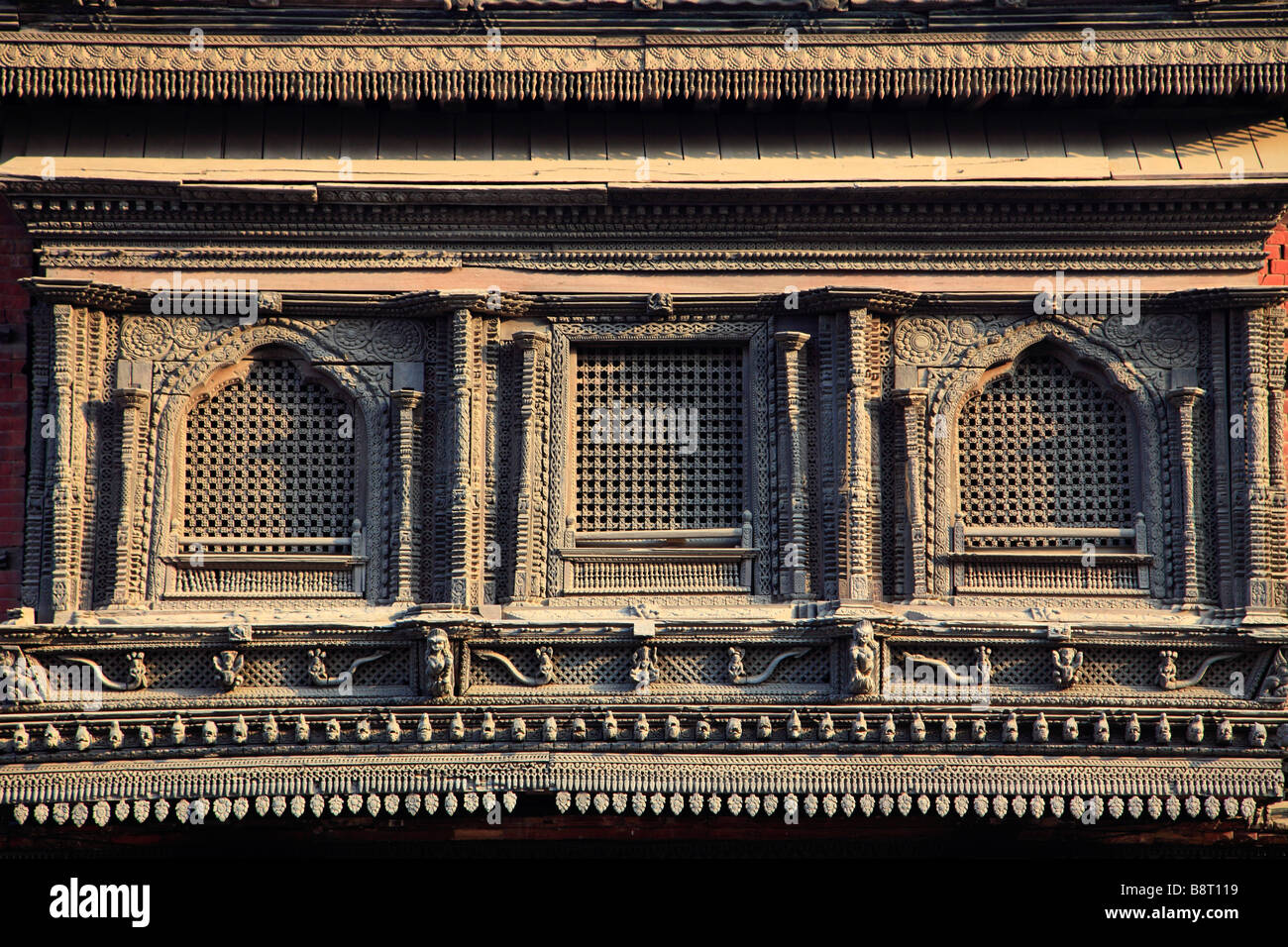 Nepal Kathmandu Old Royal Palace typical traditional carved windows ...