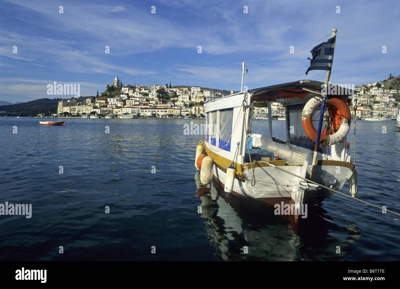 fishingboat in the harbour of Poros, Greece, Saronian islands, Poros ...