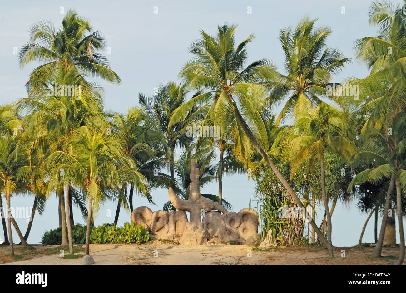 beautiful palm lagoon at Sentosa Island, Singapore Stock Photo - Alamy