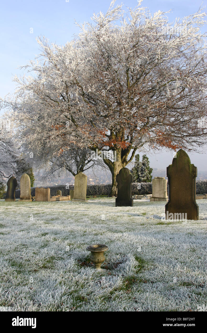 Kimberley cemetery in winter. Kimberley, Nottinghamshire, Engalnd, U.K ...