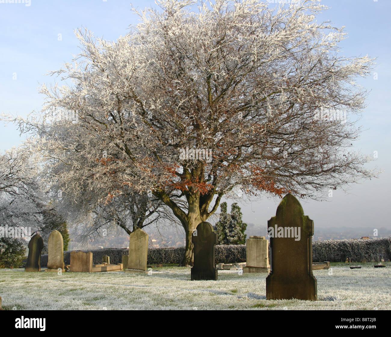 Kimberley cemetery in winter. Kimberley, Nottinghamshire, Engalnd, U.K ...