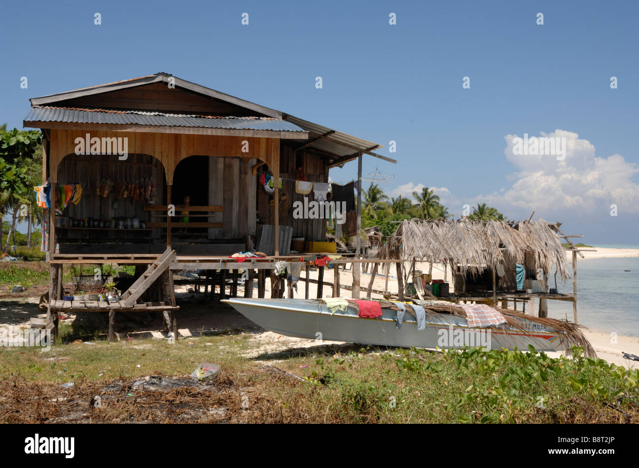 Suluk house Pulau Maiga Semporna Sulu Sea Malaysia South east Asia ...