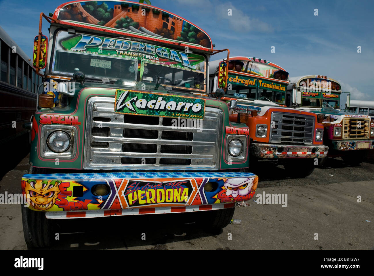 One of Panama's old Diablo Rojo buses Stock Photo - Alamy