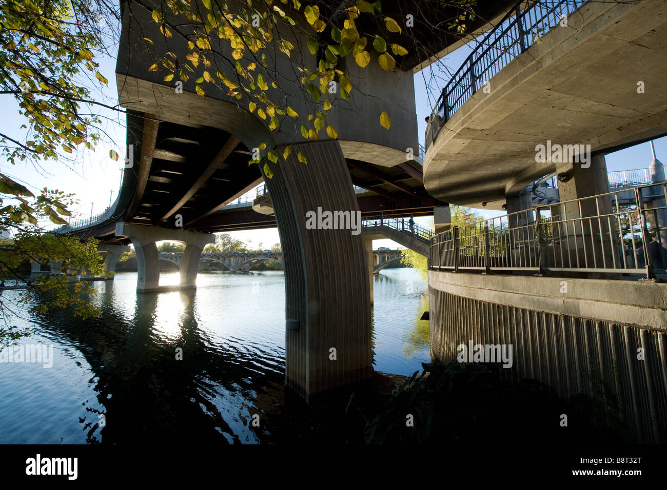 Austin, Texas - underneath view of the Pfluger Pedestrian and Bicycle ...