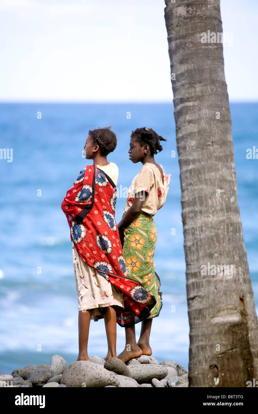 Comoros, Anjouan, west coast, local girls Stock Photo - Alamy