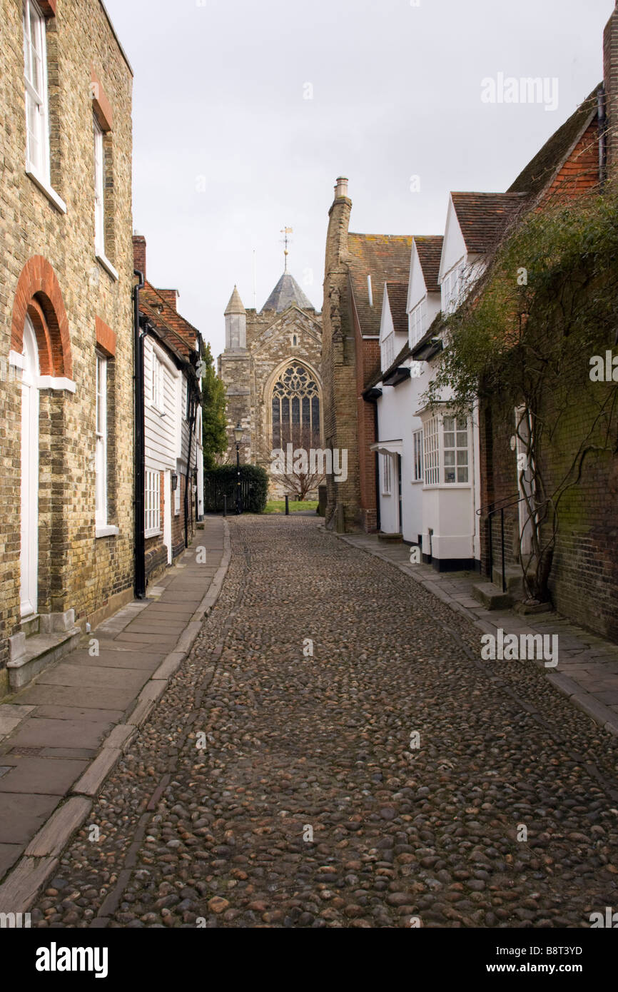 West Street, Rye, looking towards St Mary's Church Stock Photo - Alamy