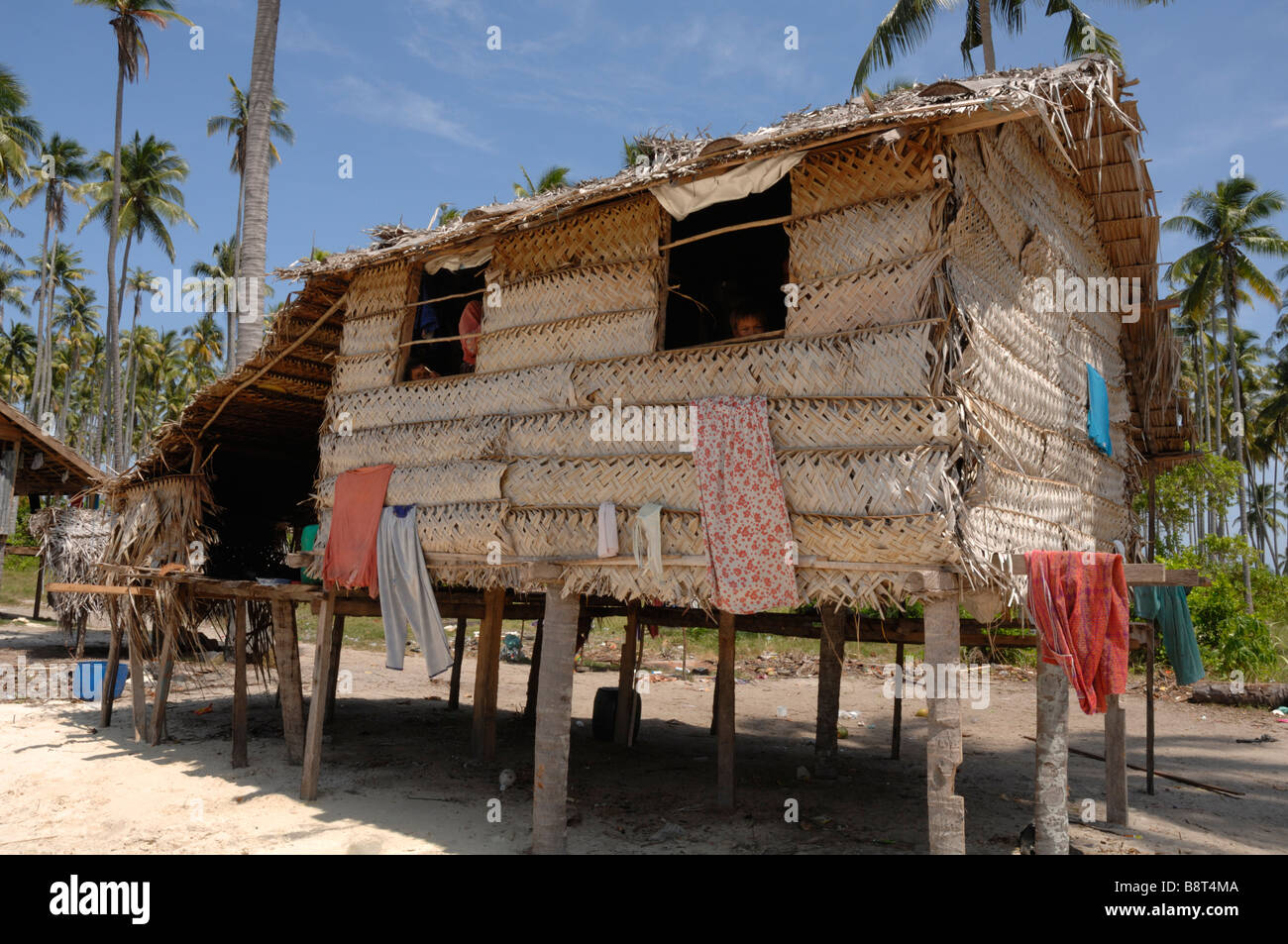 Bajau house on wooden stilts Pulau Maiga Semporna Sabah Malaysia Borneo ...