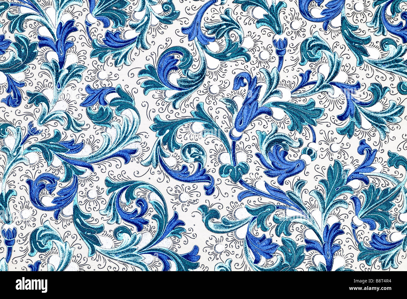 antique paper with floral pattern 18th century used for scrapbooking ...