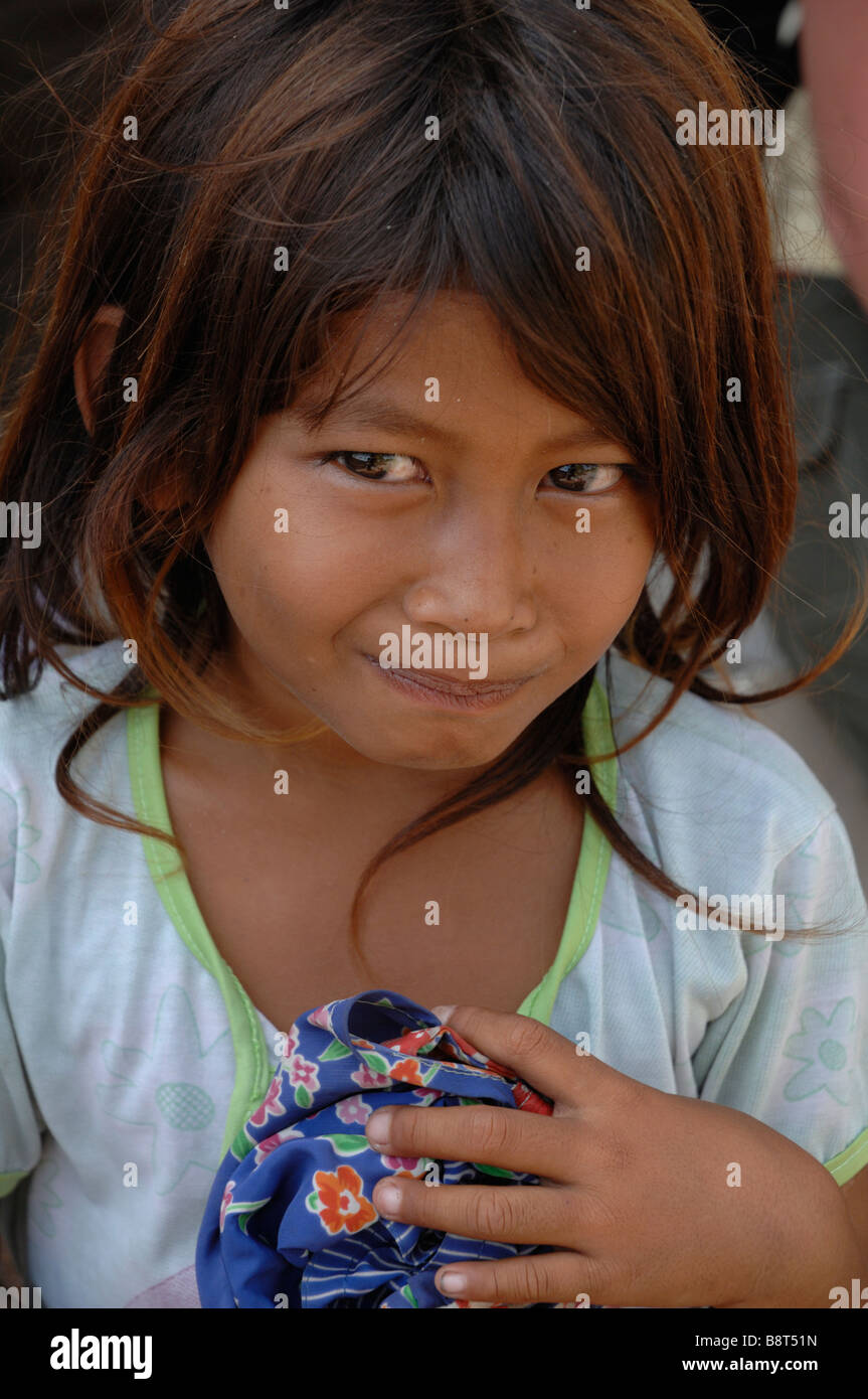 Portrait of young girl Pulau Sibuan Semporna Sabah Malaysia Borneo ...