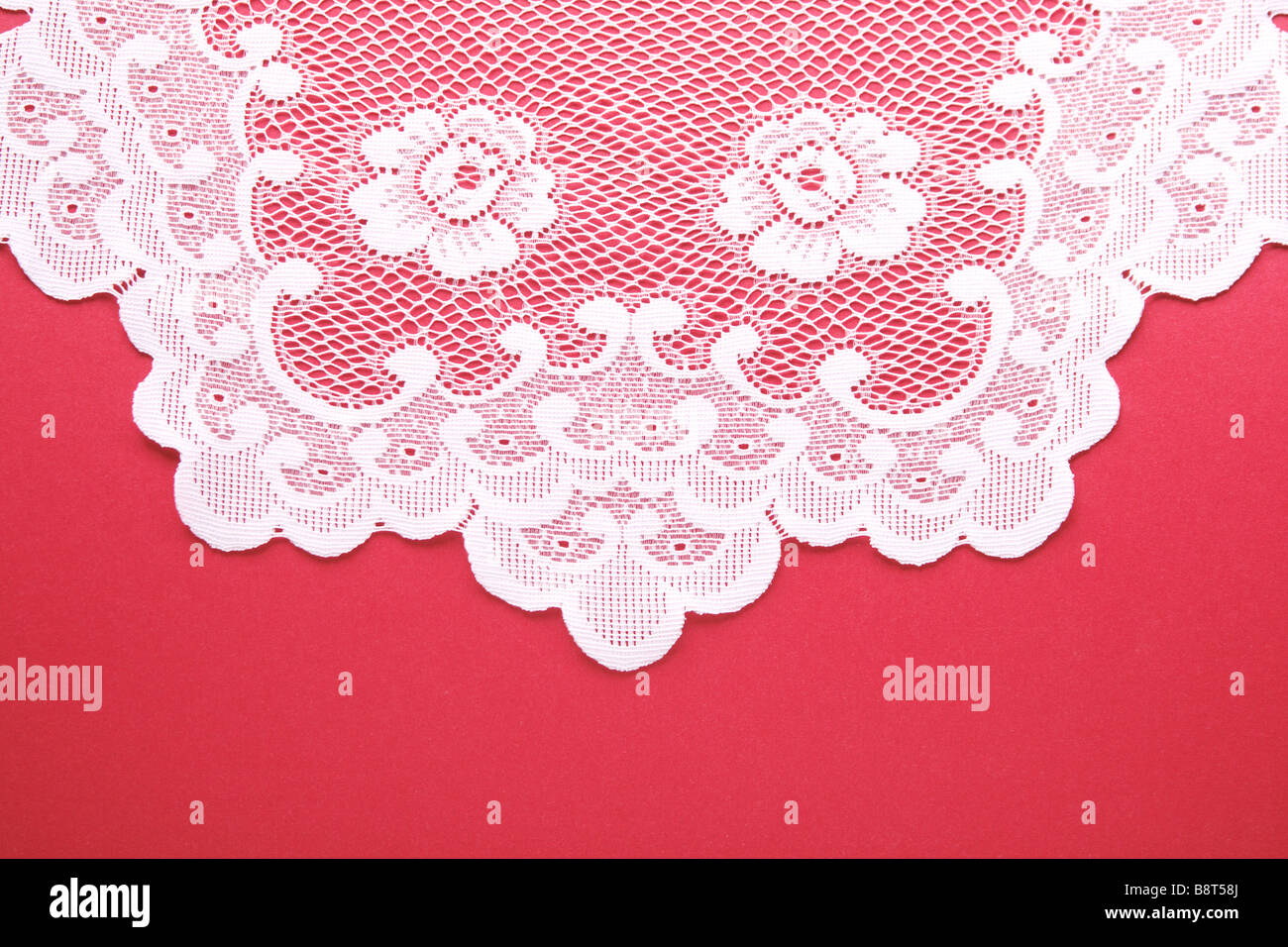 White and red lace fabric hi-res stock photography and images - Alamy