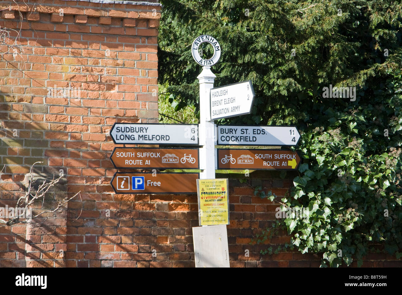 signpost lavenham pretty historic picturesque village suffolk east ...