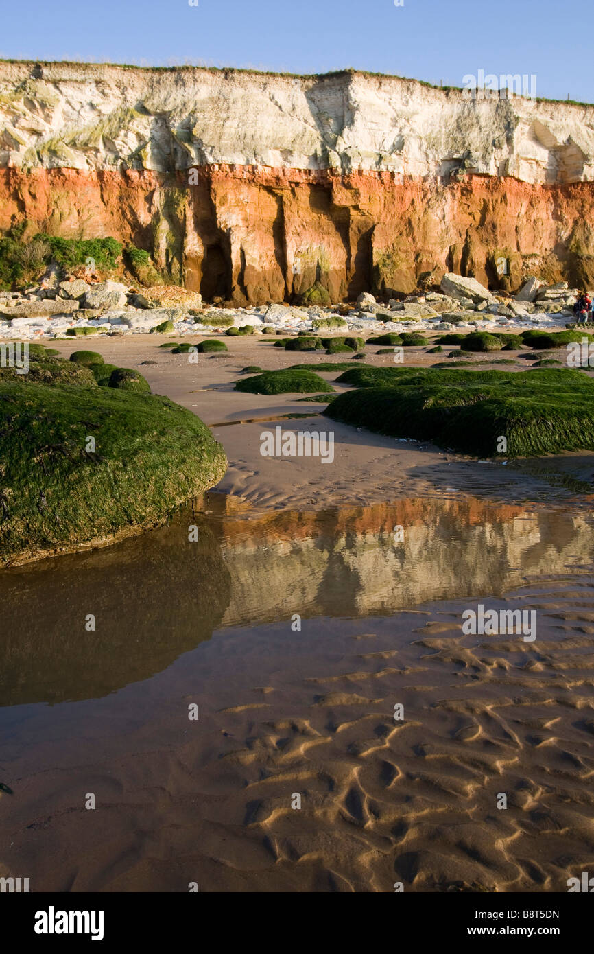 hunstanton norfolk cliff strata from beach east anglia england uk gb ...