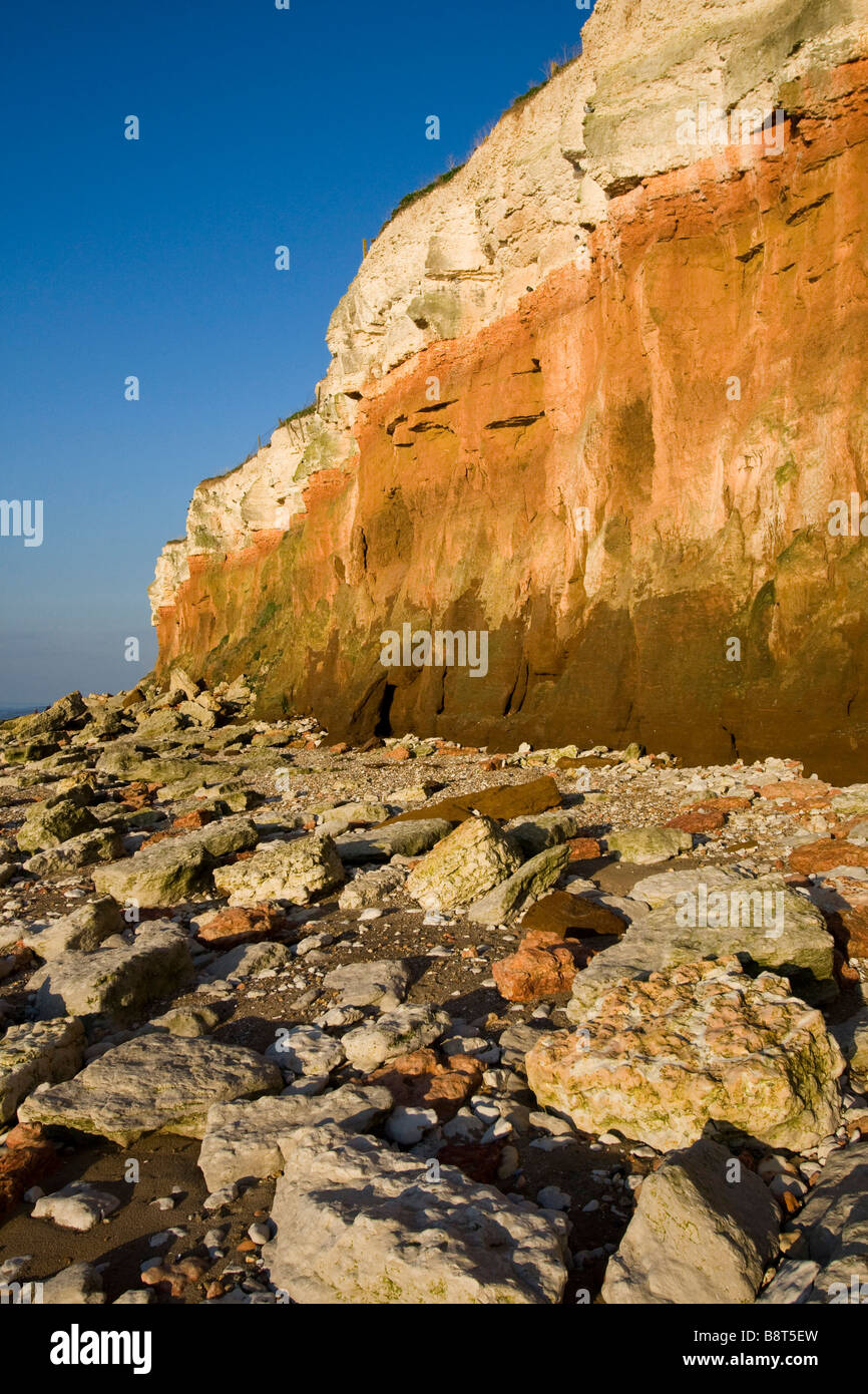 hunstanton norfolk cliff strata from beach east anglia england uk gb ...