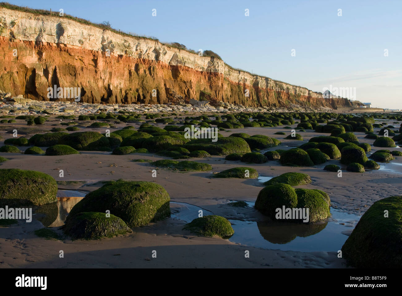 hunstanton norfolk cliff strata from beach east anglia england uk gb ...