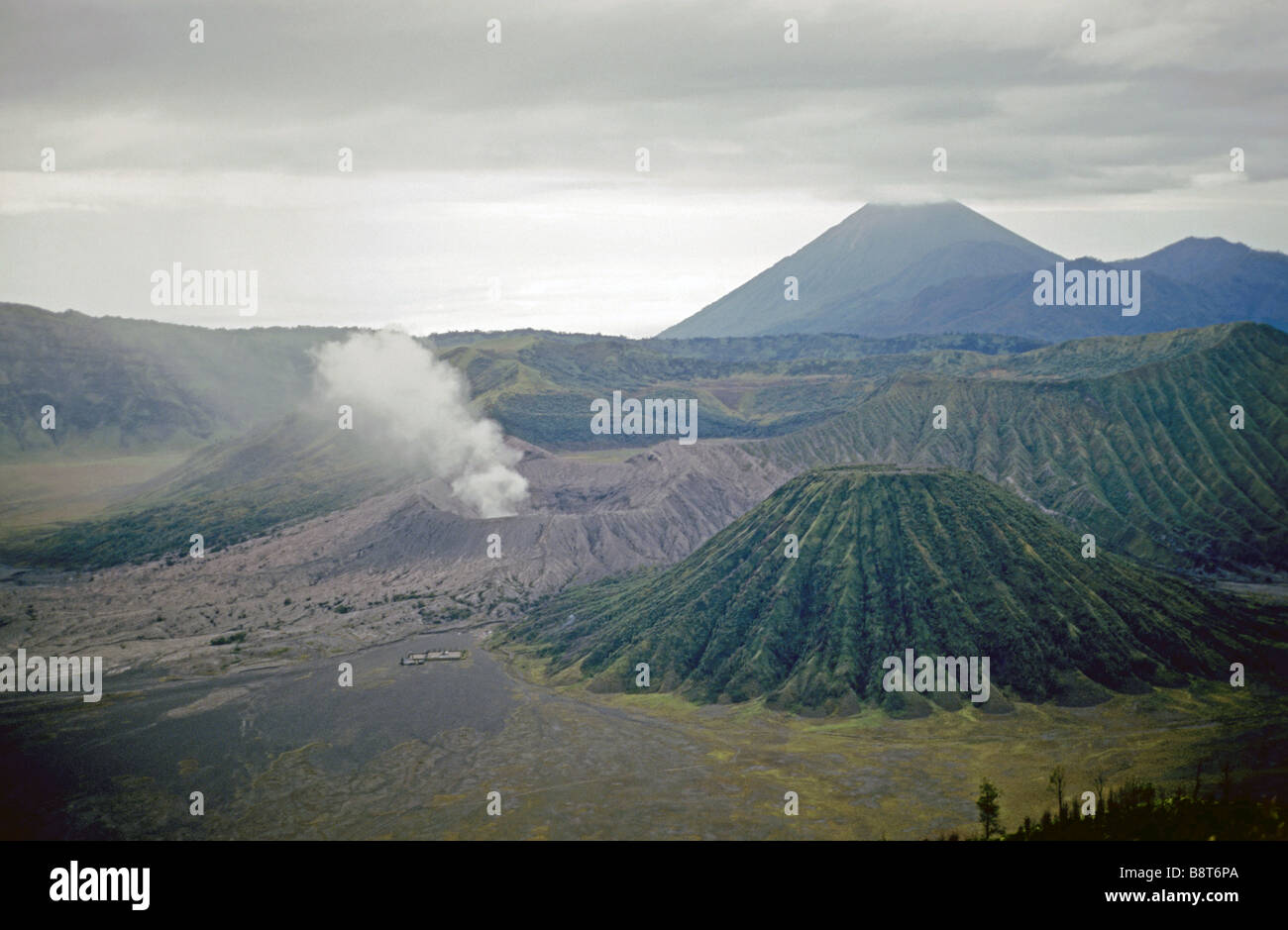 Mount Bromo and Gunung Semeru, volcanos, Indonesia, Java Stock Photo ...