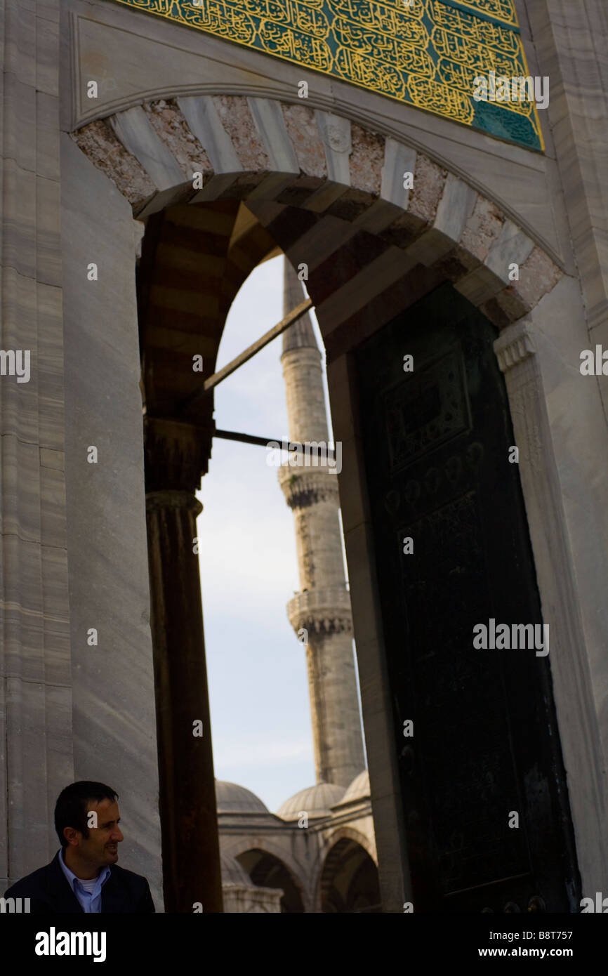 At the entrance of the Bayezid II Mosque near the University of ...