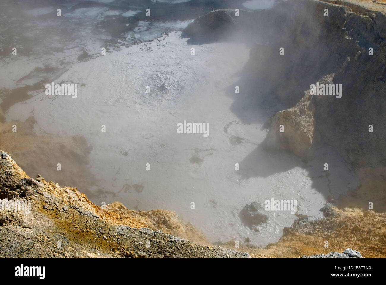 Pyrite Pool boiling spring in Bumpass Hell area at Lassen Volcanic ...