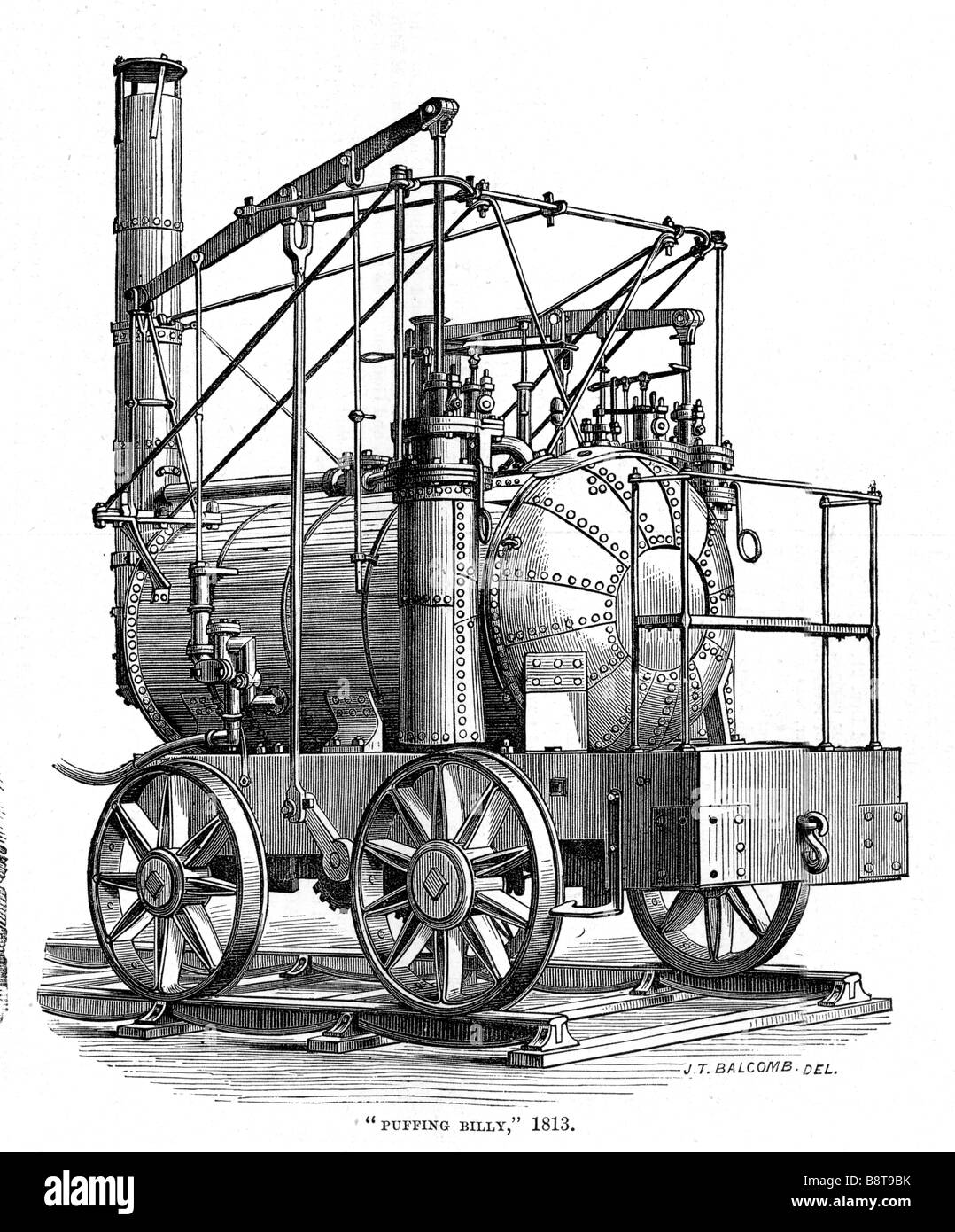 Puffing Billy 1813 by Wm Hedley the first steam engine to run on a smooth rail at Wylam ...