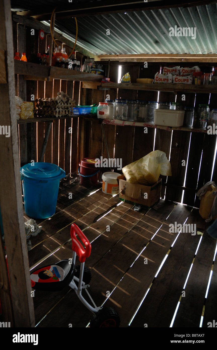 Interior of Suluk house Pulau Bodgaya Semporna Sabah Malaysia Borneo ...