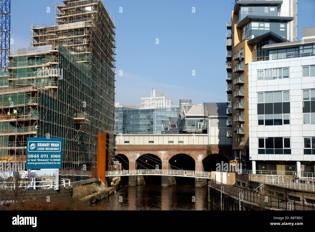 New Tower blocks, The Waterfront area, Leeds, England UK. (c) Marc ...