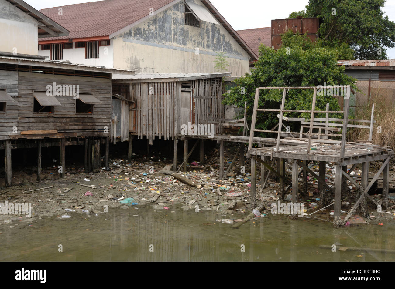 Litter pollution in port Semporna Sabah Malaysia Borneo South east Asia ...