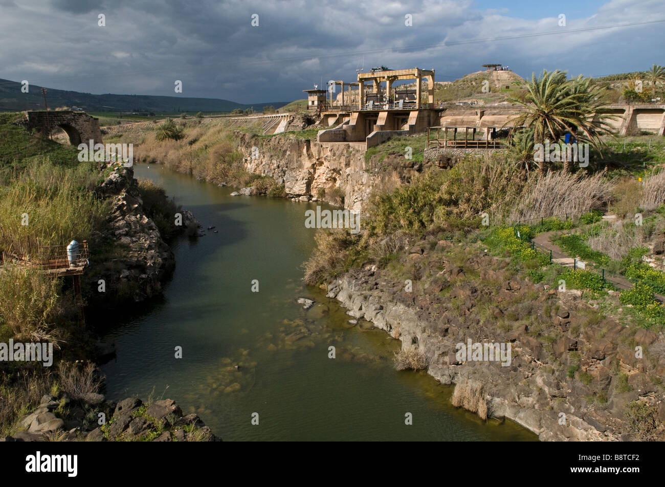 The old Rutenberg hydroelectric power-plant dating to 1932 at Naharayim ...