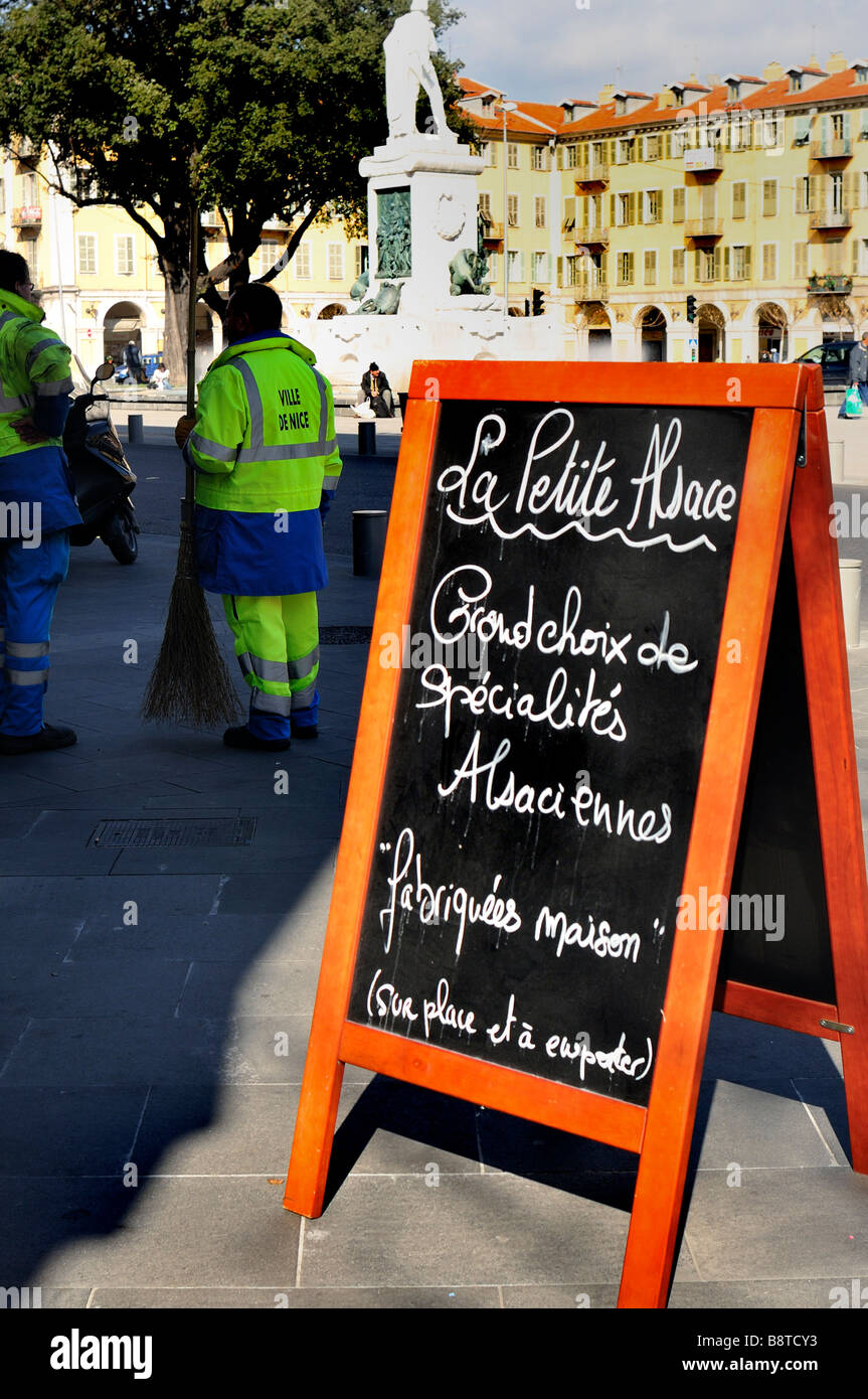 Nice France, Street Scene, "Place Garibaldi, With Detail, Blackboard ...