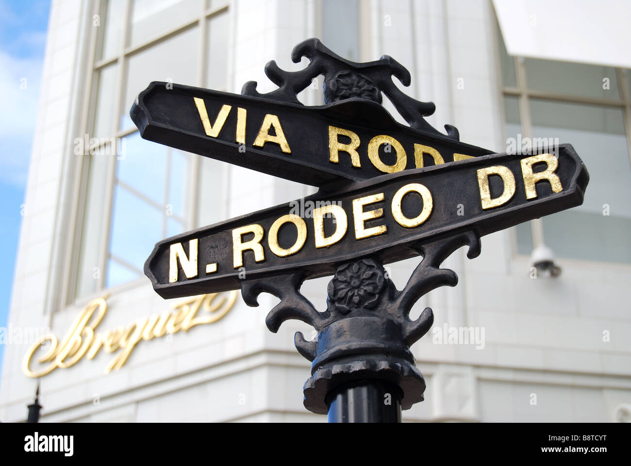 Street signs, Rodeo Drive, Beverly Hills, Los Angeles, California ...
