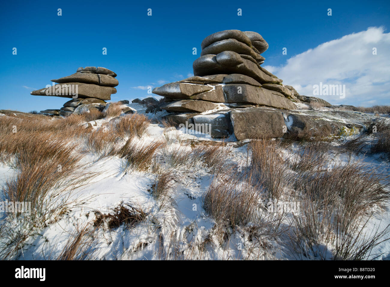 The Cheesewring on Bodmin Moor in the snow Stock Photo - Alamy