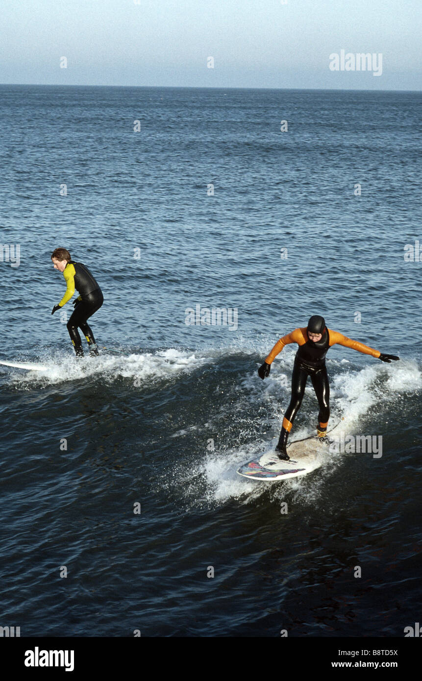 Surfers in Cornwall Stock Photo - Alamy