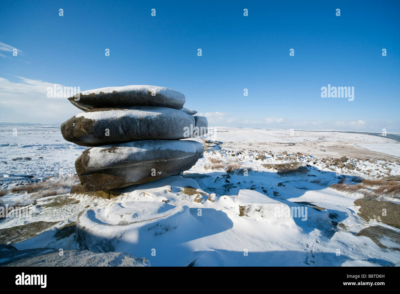 The Cheesewring on Bodmin Moor in the snow Stock Photo - Alamy