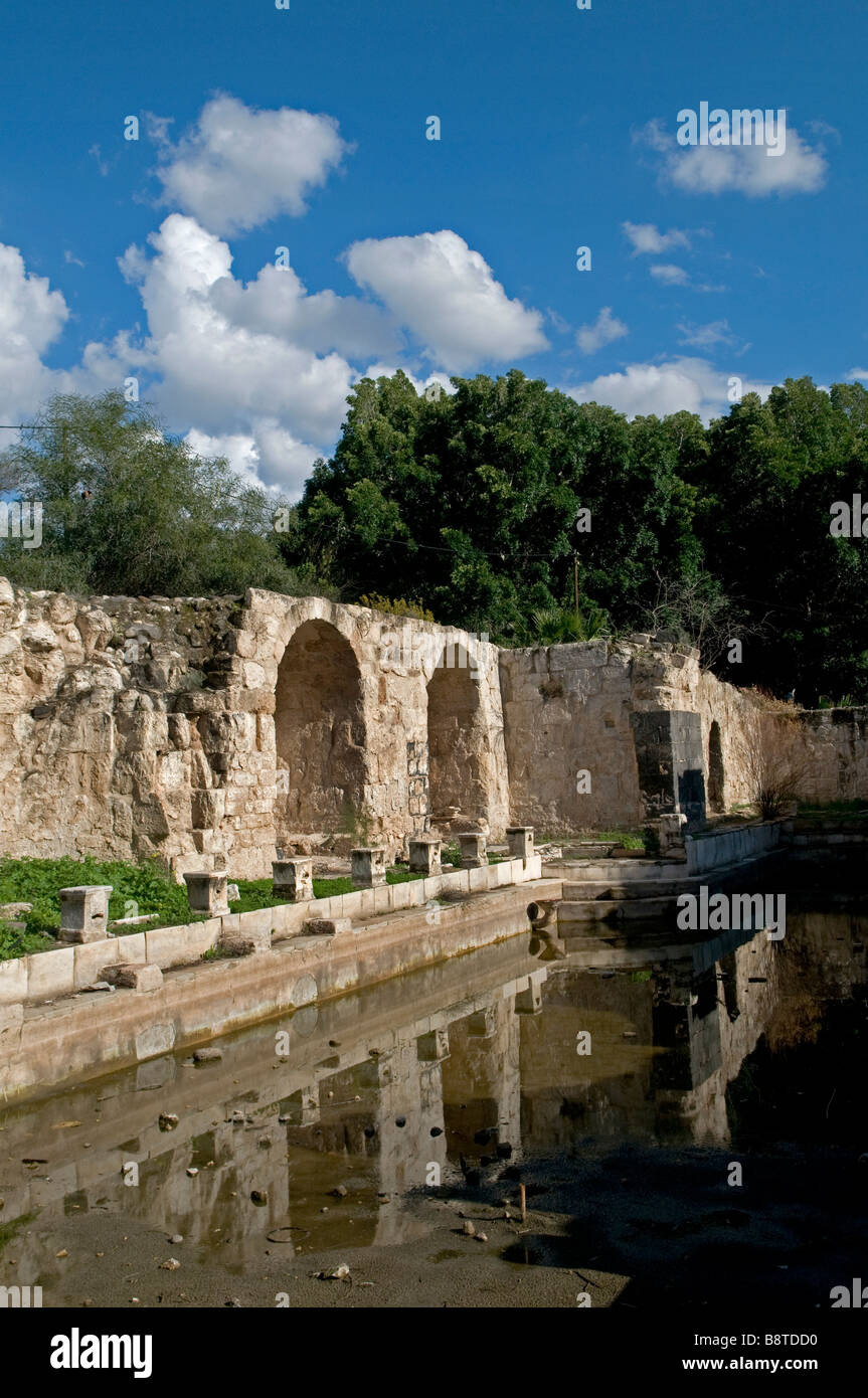Ancient Roman baths in Hamat Gader a hot springs site in the Yarmouk ...