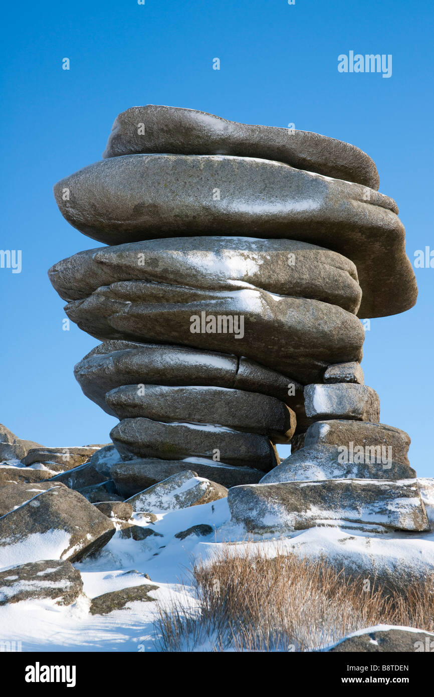 The Cheesewring on Bodmin Moor in the snow Stock Photo - Alamy