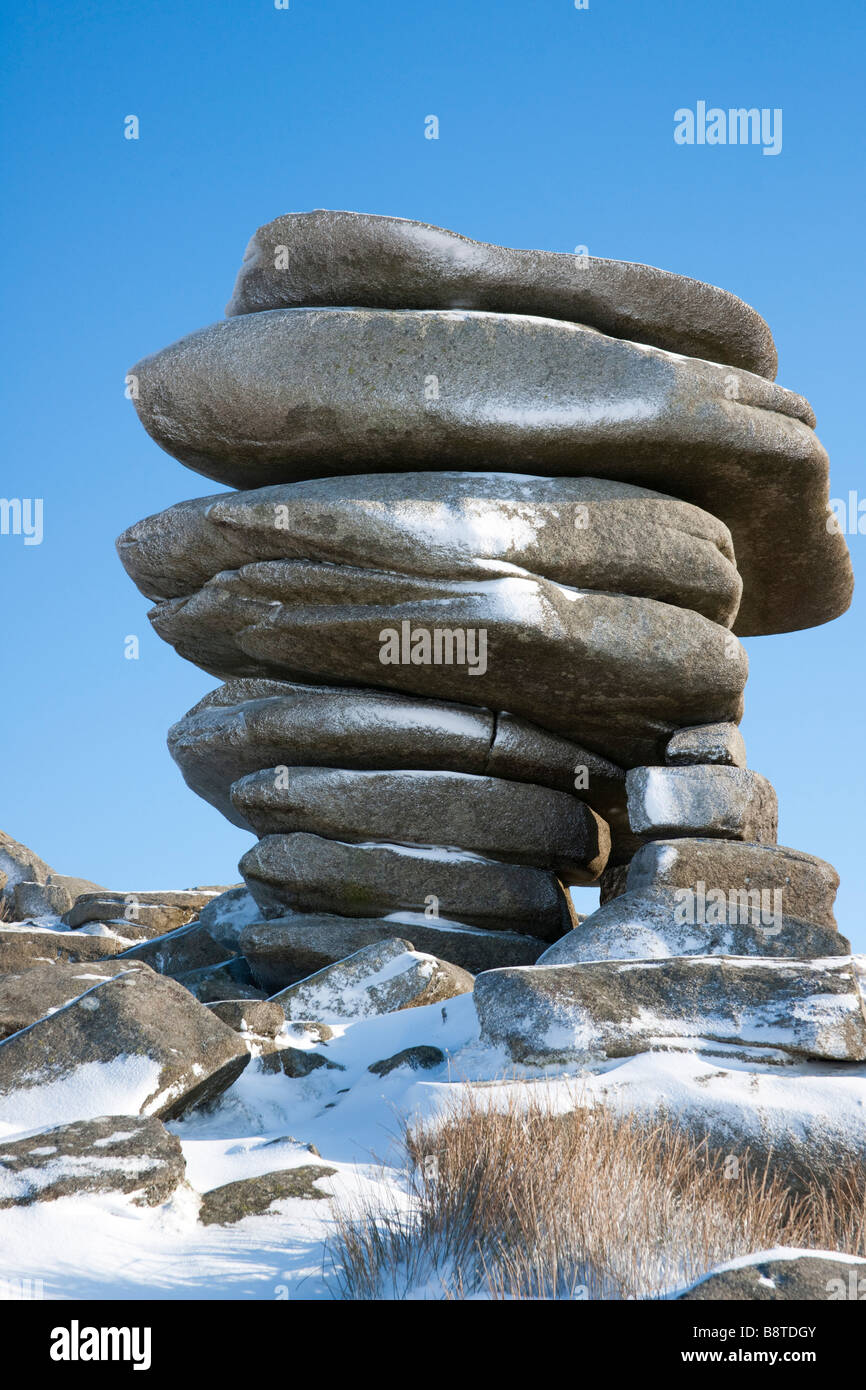 The Cheesewring on Bodmin Moor in the snow Stock Photo - Alamy