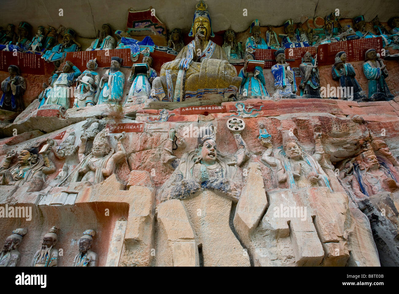 Buddhist 7th century rock carvings in Dazu, Chongqing, China Stock ...