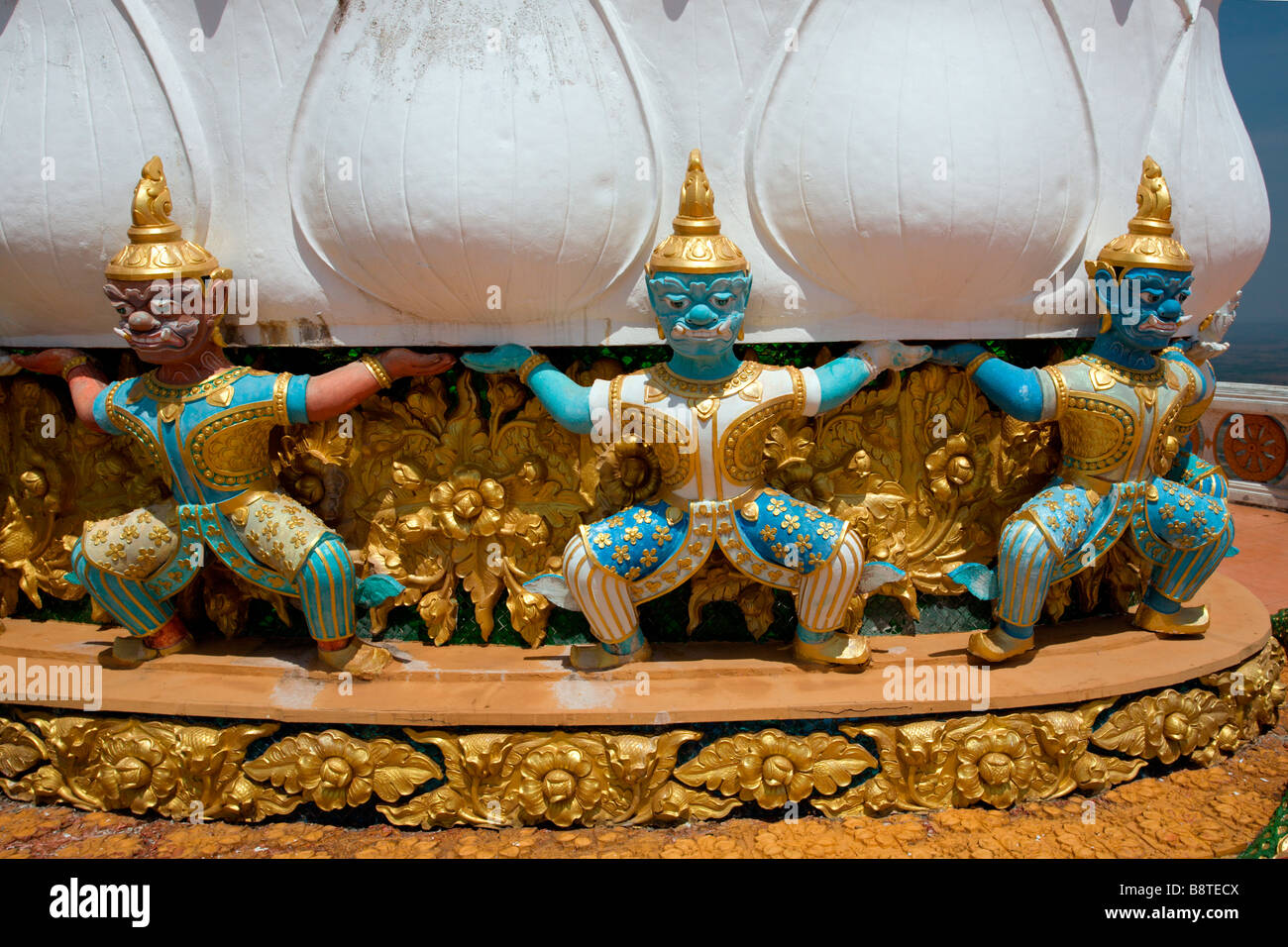 Tiger Cave Temple: Buddha Statue Decorations: Blue Faced Men Stock ...
