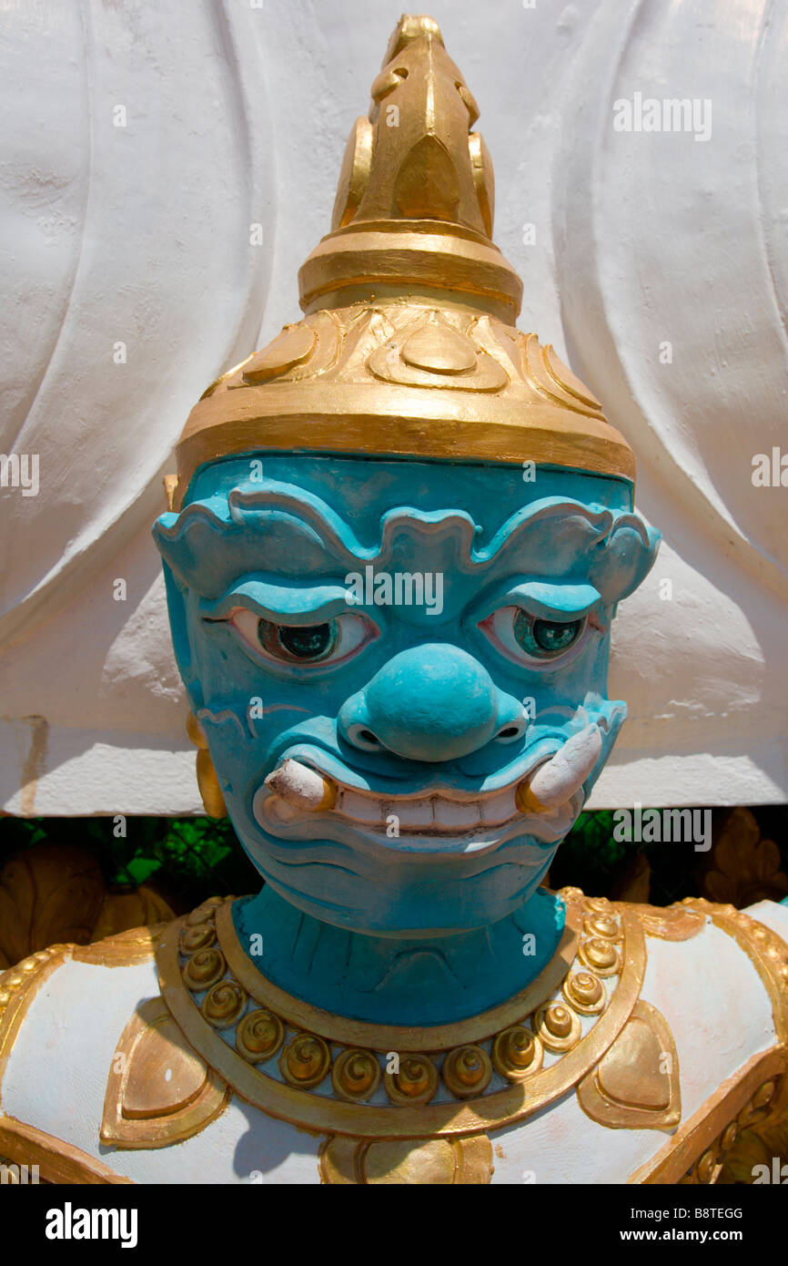 Tiger Cave Temple: Buddha Statue Decorations: Blue Face Stock Photo - Alamy