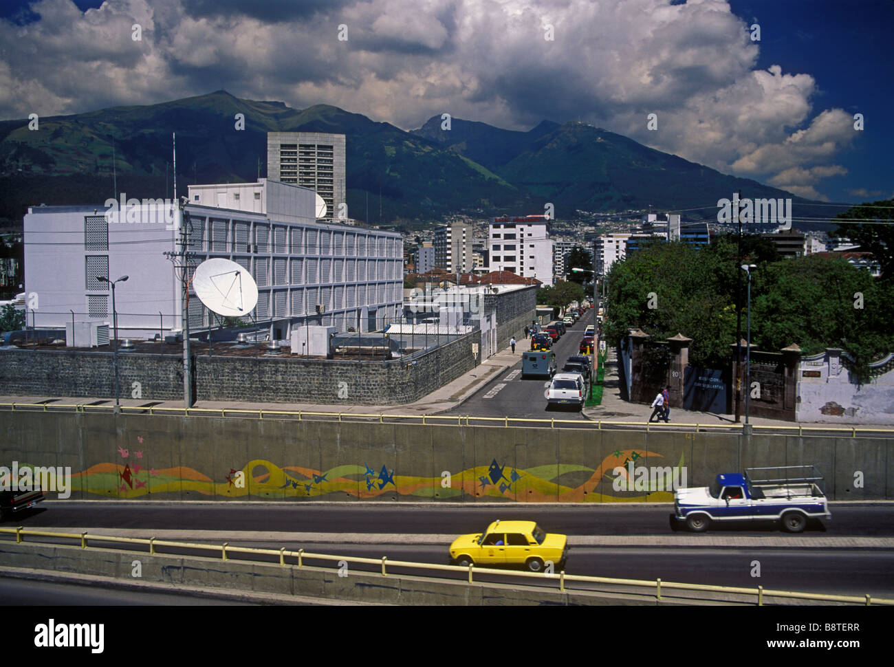 vehicular traffic, road, Quito, Pichincha Province, Ecuador, South ...