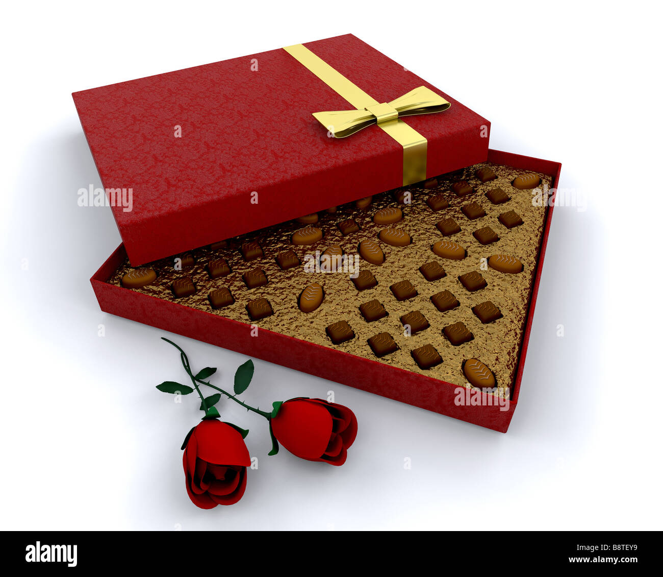Box roses chocolates hi-res stock photography and images - Alamy