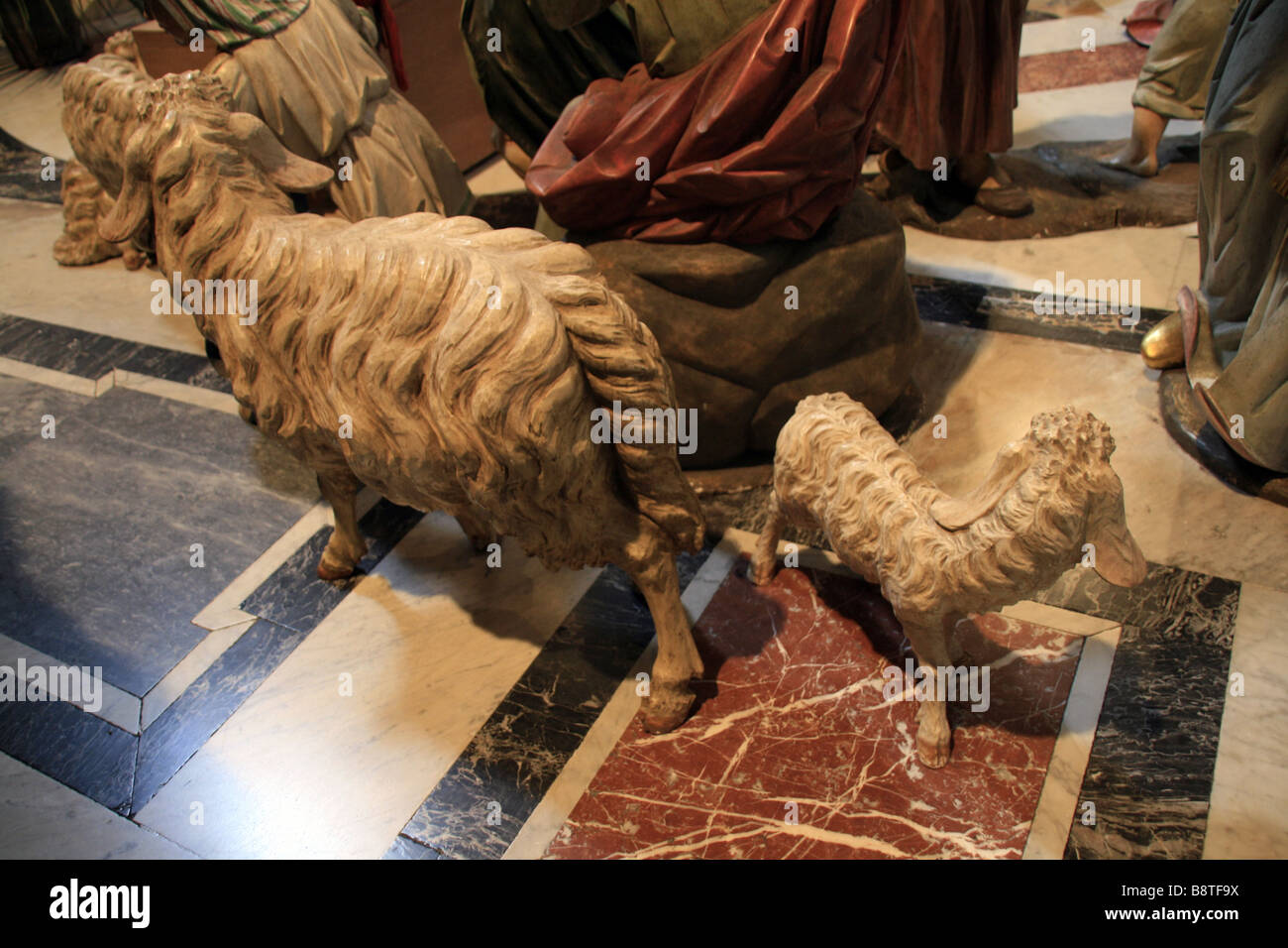 dismantled nativity scene characters in saint peter's basilica, vatican ...