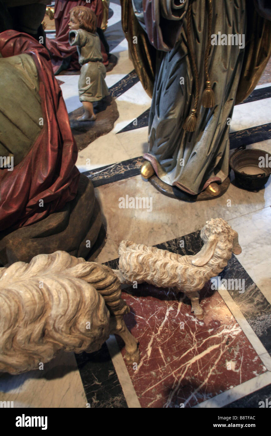 dismantled nativity scene characters in saint peter's basilica, vatican ...