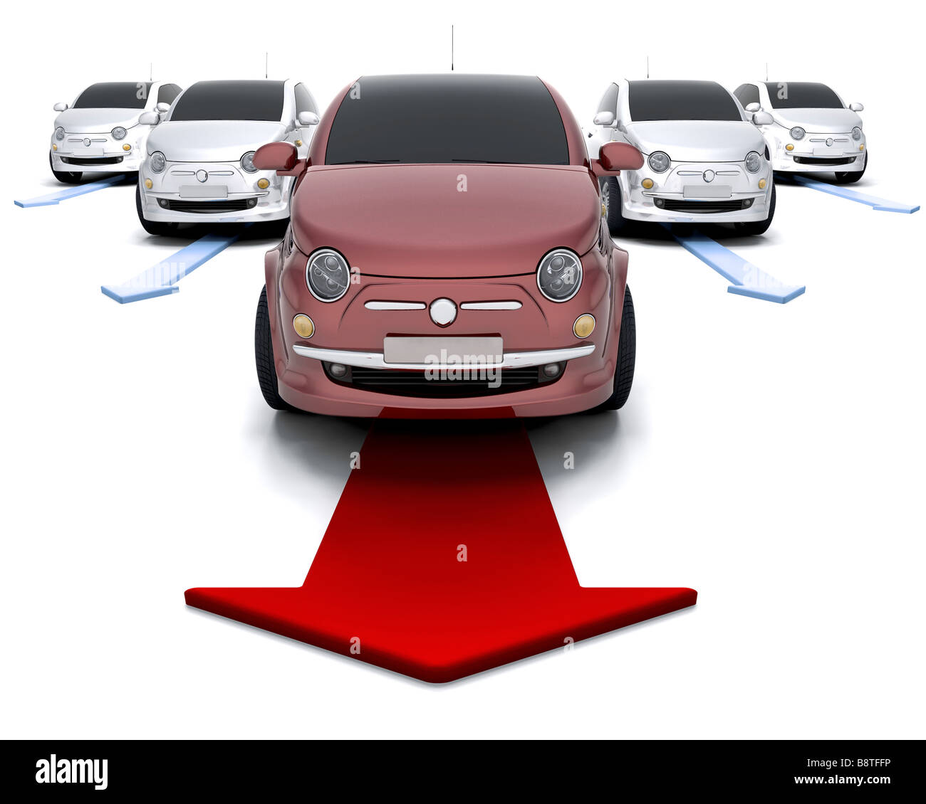 One car leading the way Stock Photo - Alamy