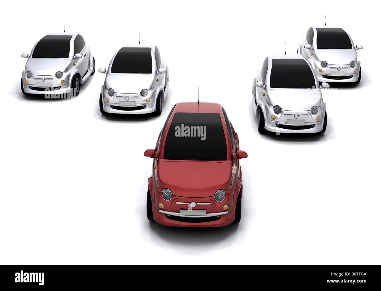 One car leading the way for others Stock Photo - Alamy