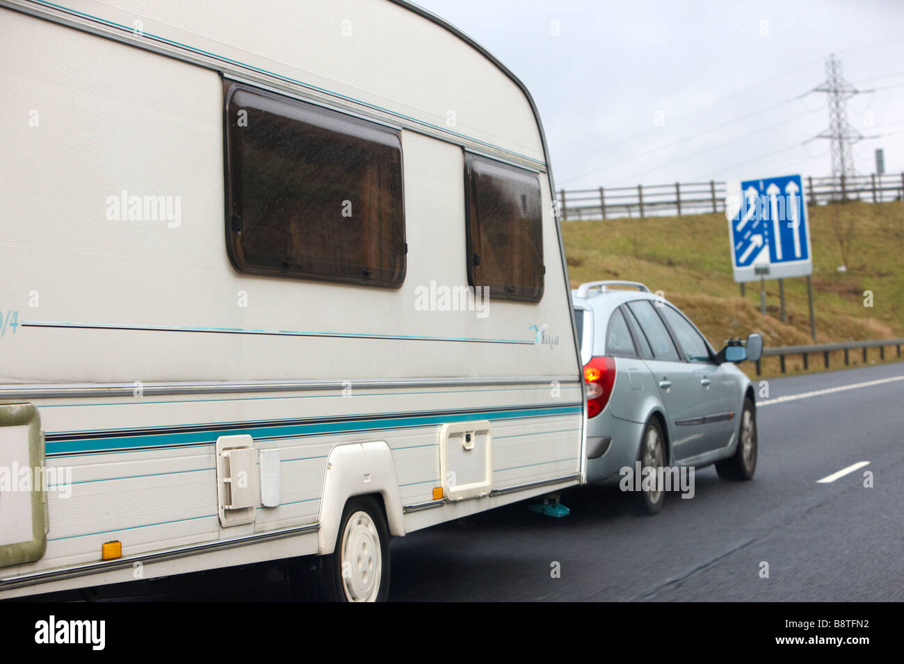 caravan on motorway Stock Photo - Alamy