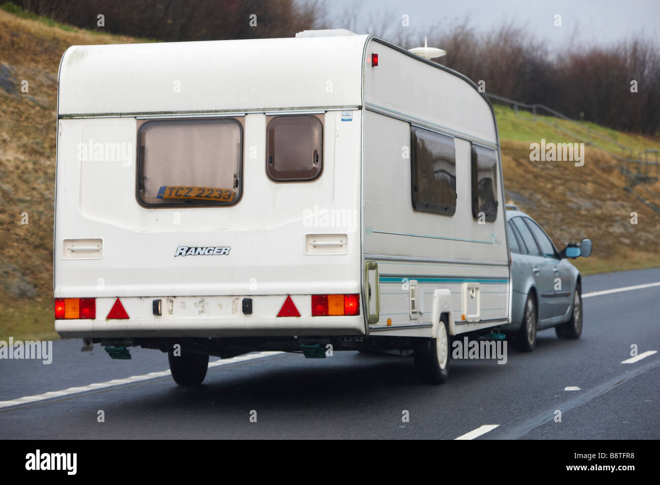 caravan on motorway Stock Photo - Alamy